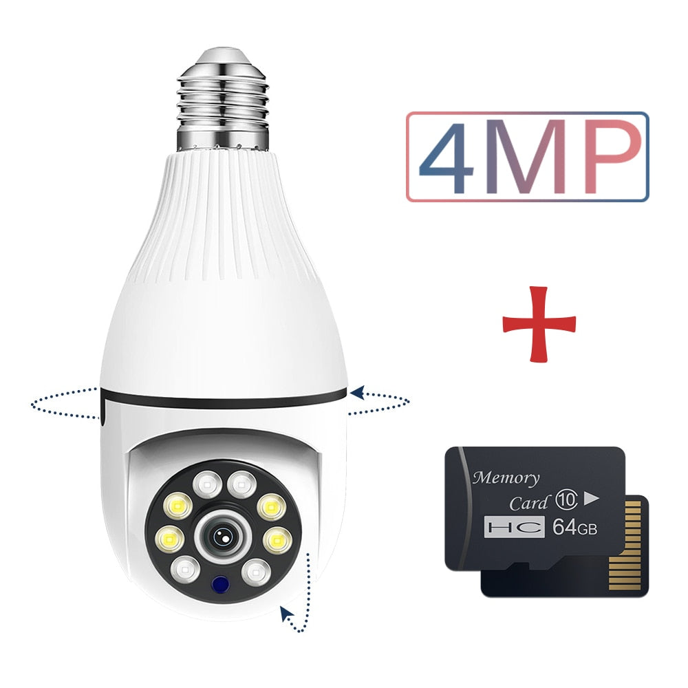 iCsee E27 Bulb Wifi 4MP IP Camera PTZ Wireless Night Vision Two Way Au ...